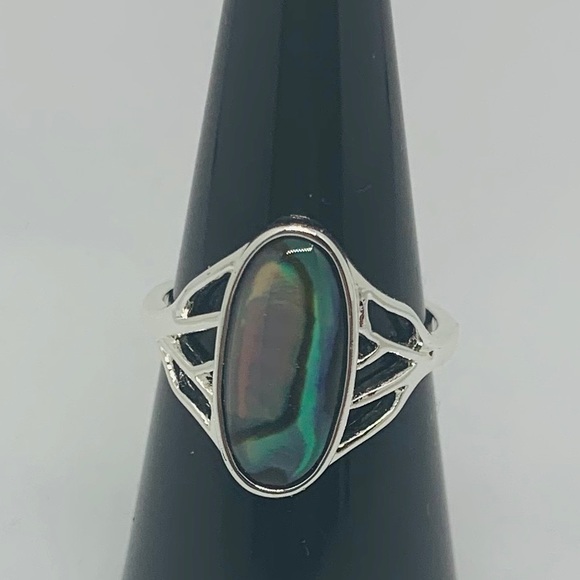 Kim Rogers | Jewelry | Kim Rodgers Silvertone Oblong Genuine Stone Ring ...